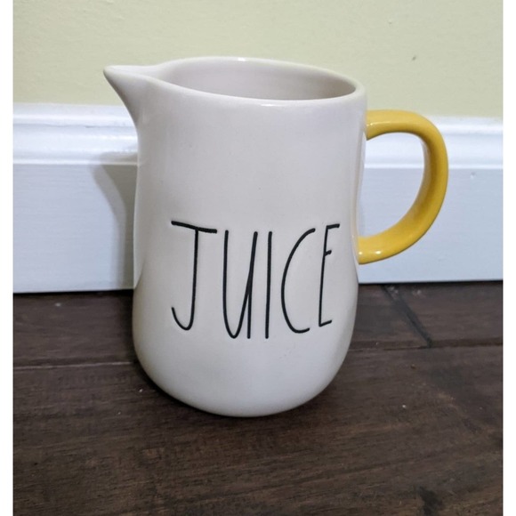 Rae Dunn | Kitchen | Rae Dunn Juice Mini Pitcher With Yellow Handle ...